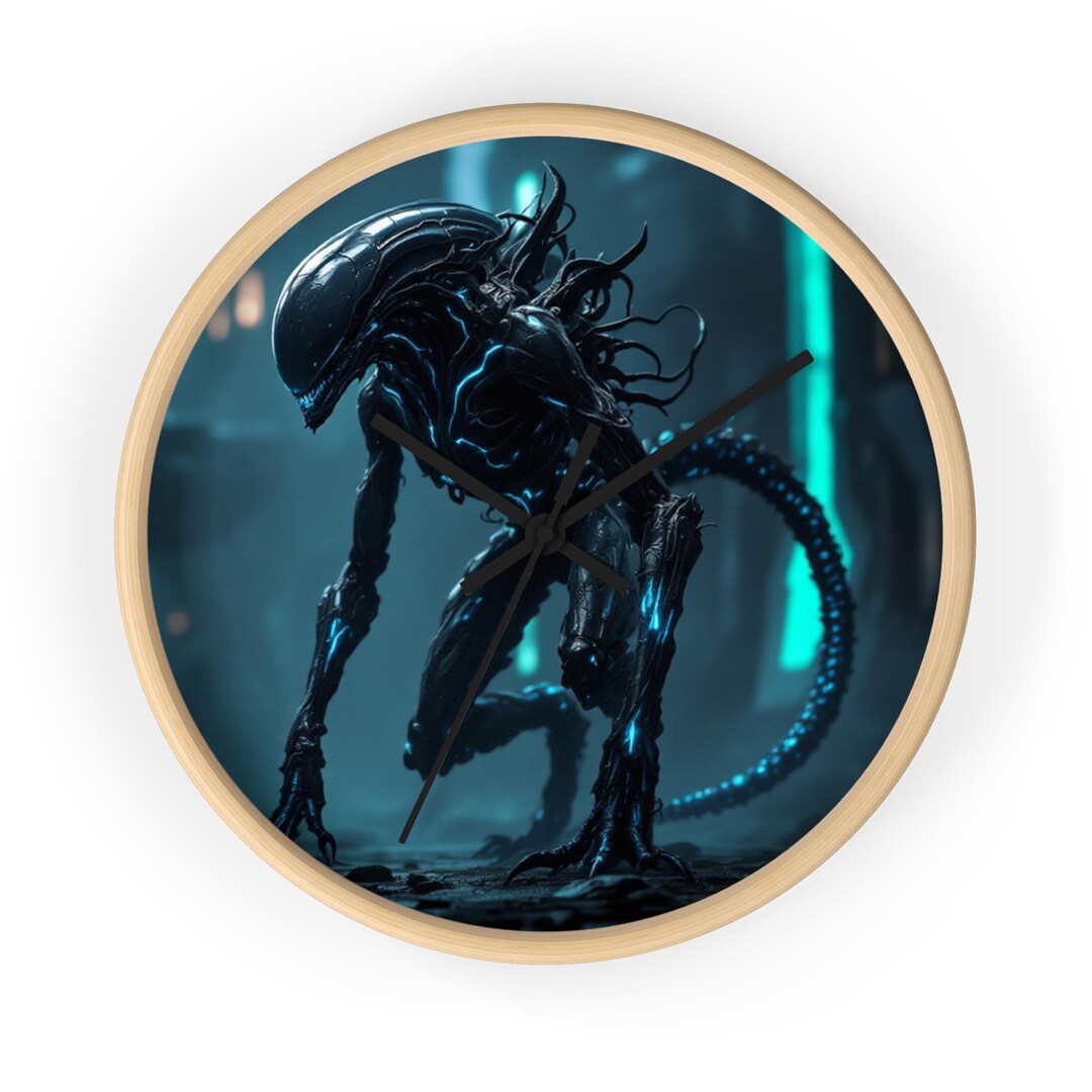 Alien-inspired Wall Clock: Unique Home Decor, Sci-fi Gift, Modern Wall ...