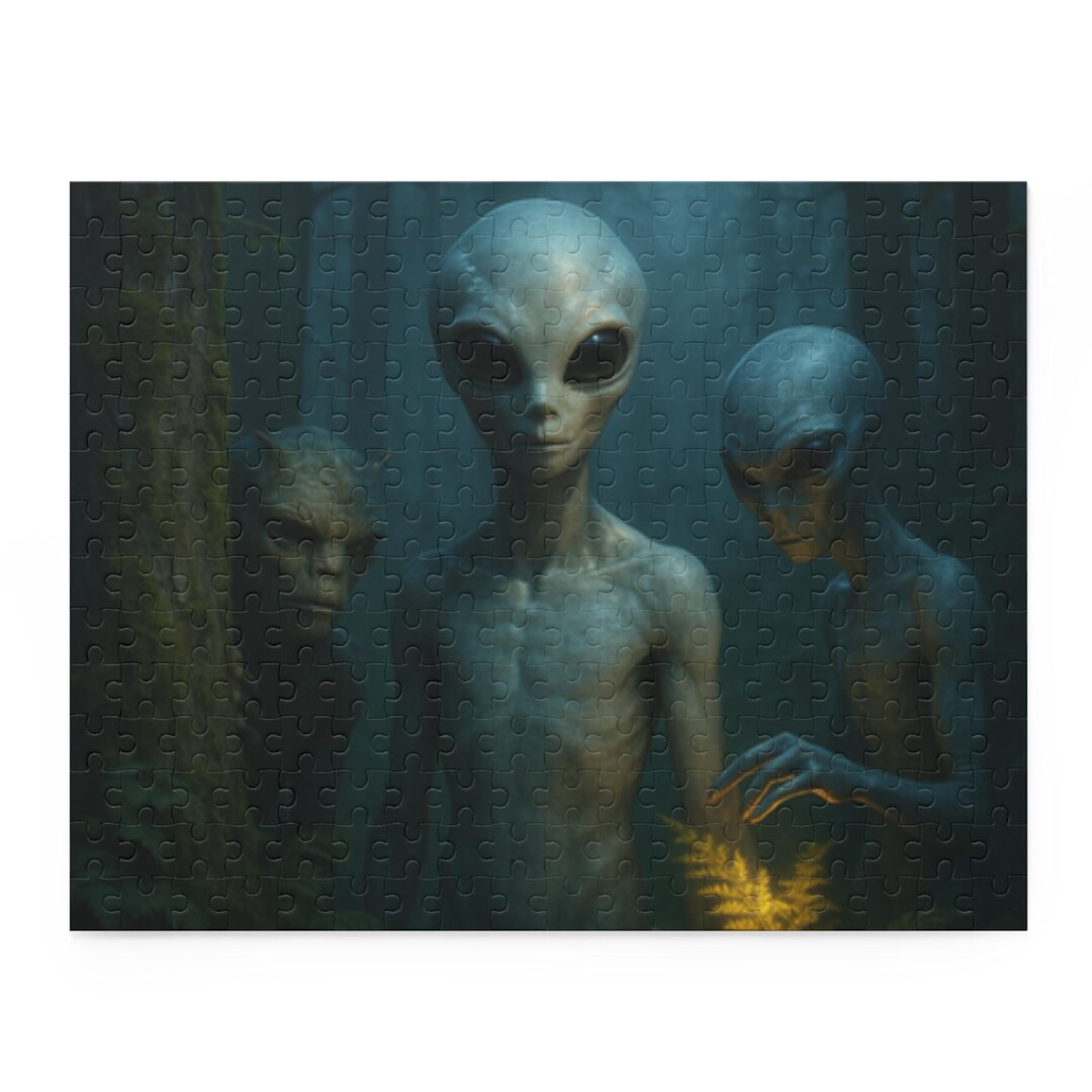 Alien Encounter Puzzle - 120, 252, 500 Pieces, Sci-fi Art, Gift for ...