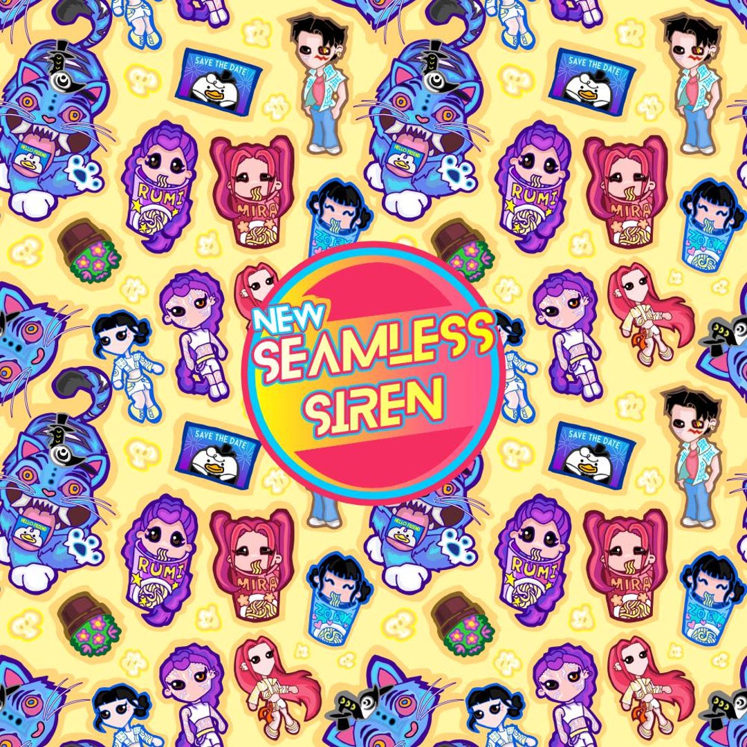 Seamless Pattern K-pop Demon Hunters Homage - Etsy