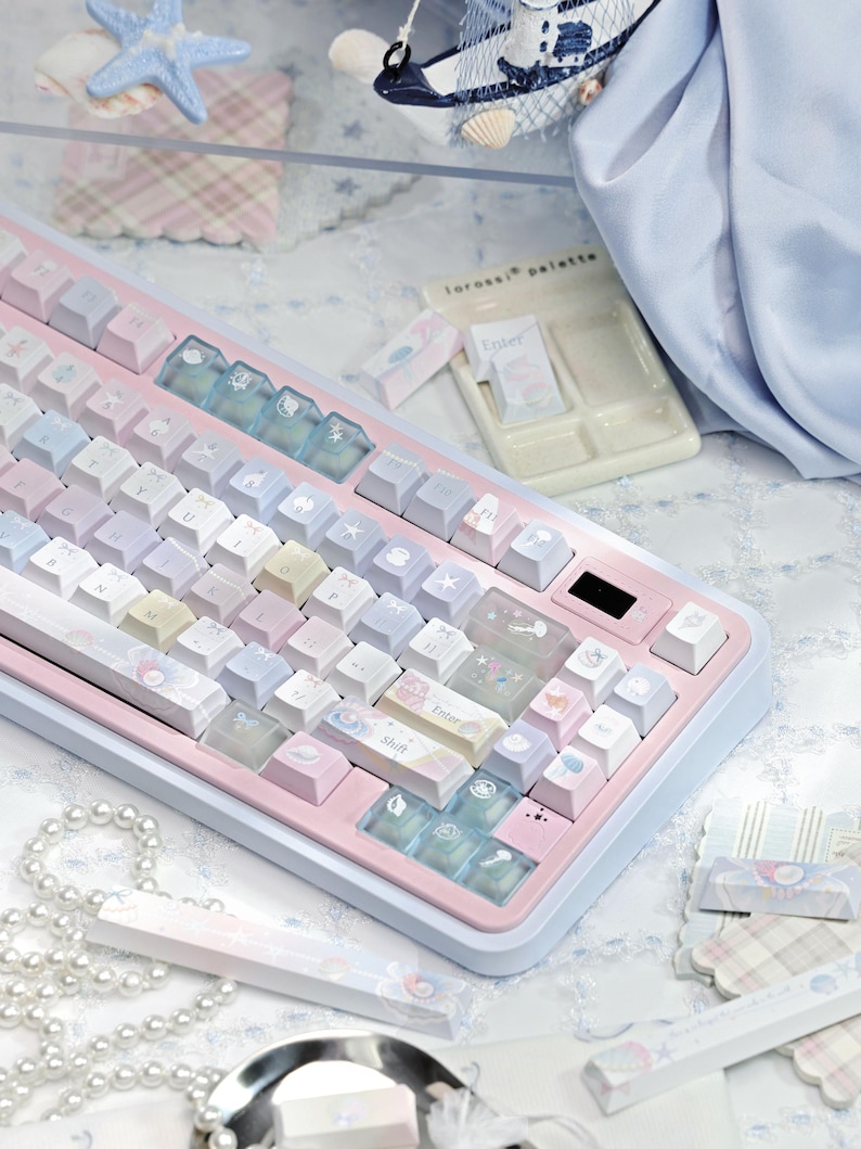 Cute Ocean Shell Theme Artisan Keycap Set for Mechanical Keyboard ...