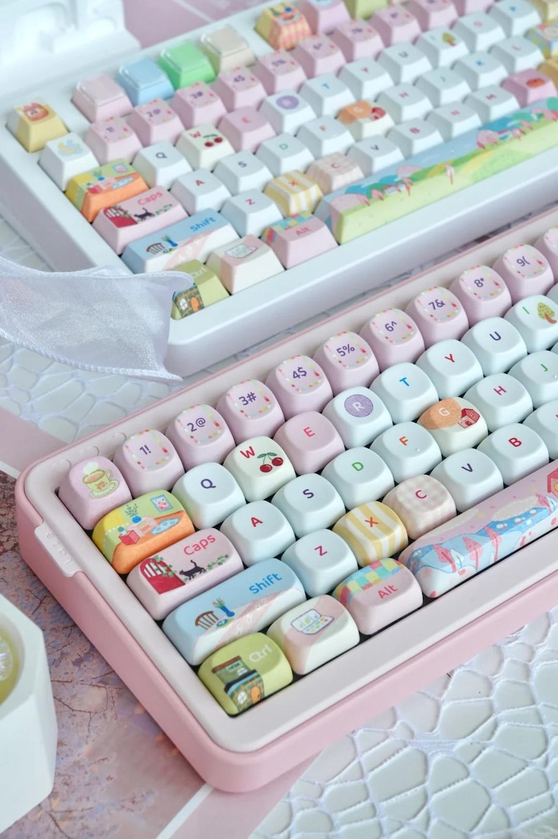 Cute Cozy Home Theme Artisan Keycap Set for Mechanical Keyboard, Kawaii ...