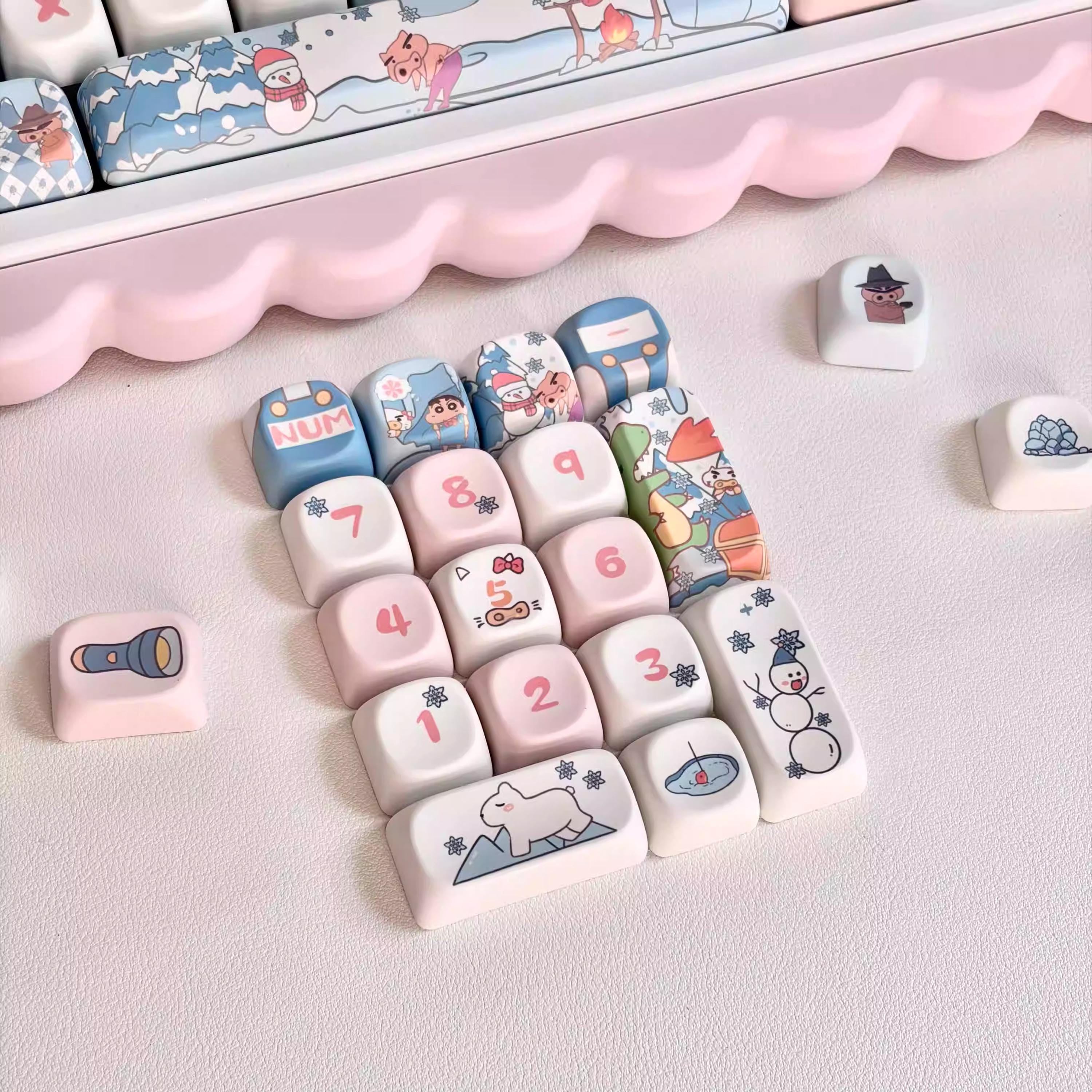 Cute Winter Story Pastel Artisan Keycap Set for Mechanical Keyboard ...
