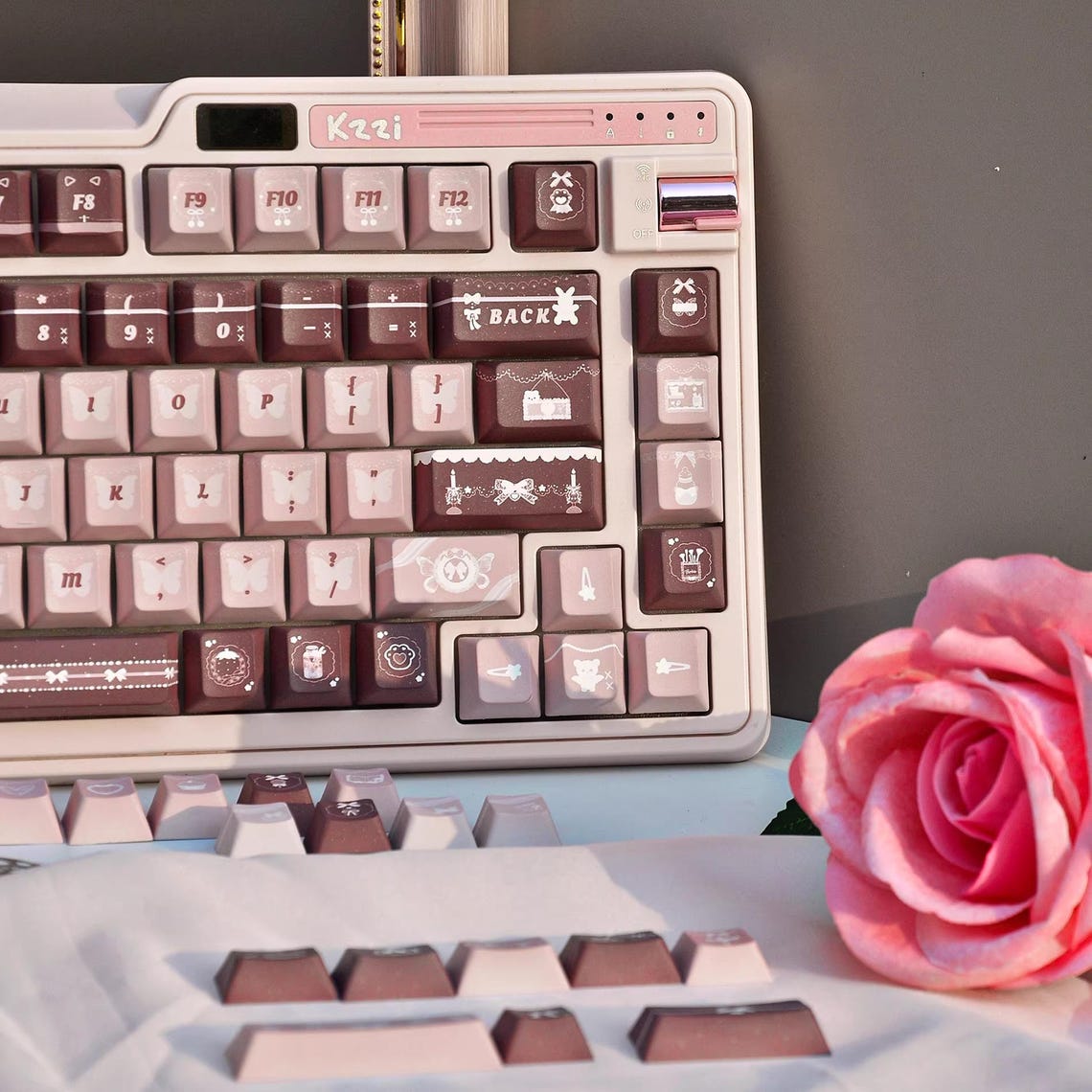 Happy Daily Life Bear Artisan Keycap Set | Chocolate Kawaii Design ...