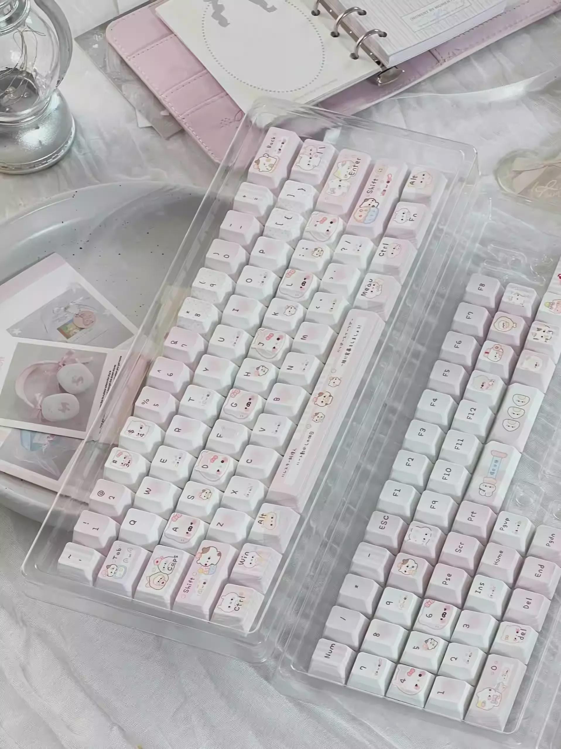 Cute Bear Theme Artisan Pastel Keycap Set for Mechanical Keyboard ...