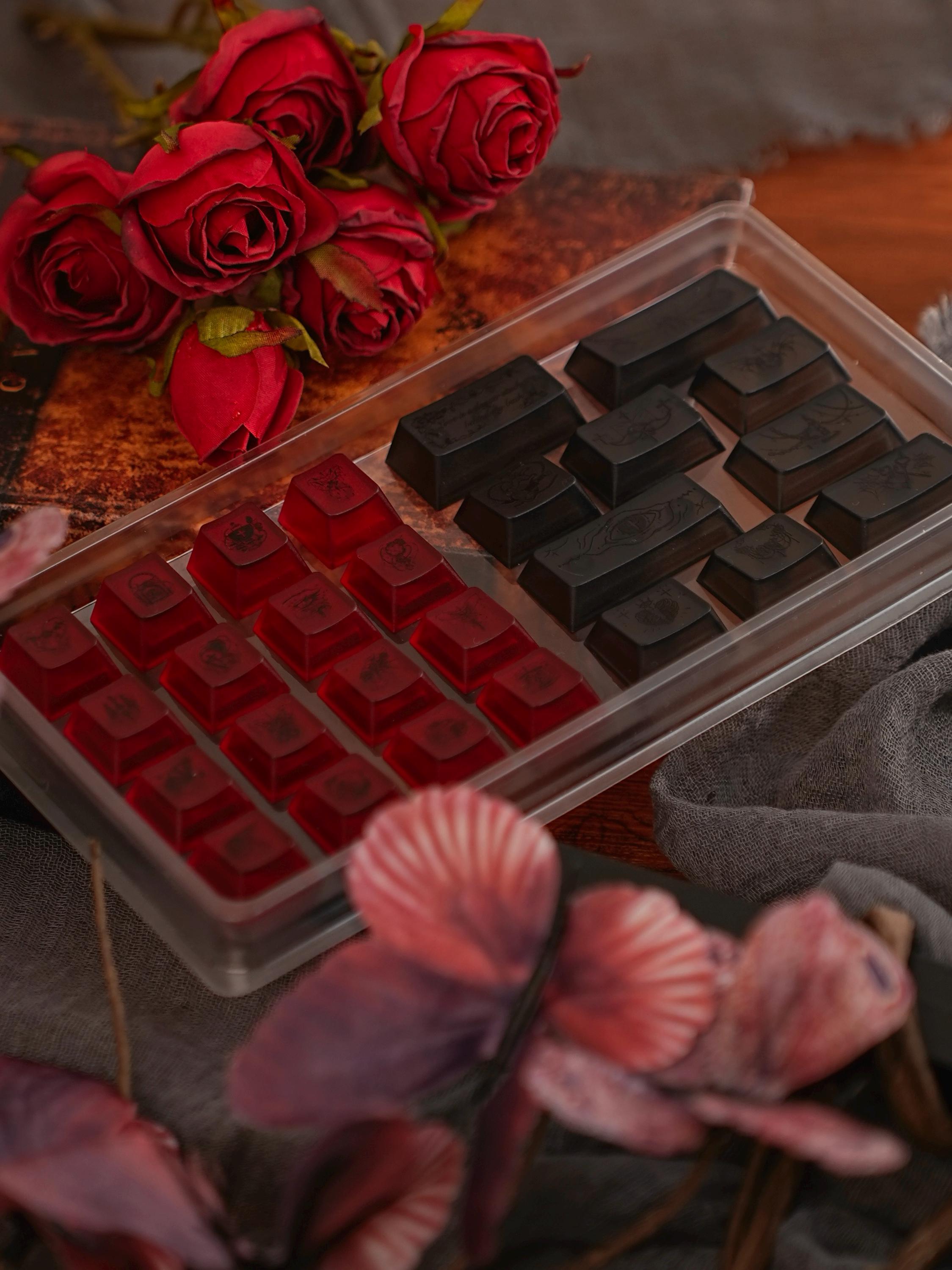 Red Dark Romance Gothic Theme Keycap Set for Mechanical Keyboard | Cool ...