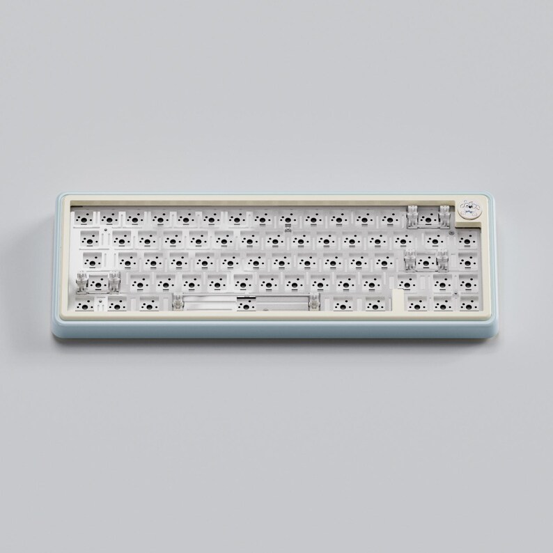 Cute Blue Notebook Theme Mechanical Keyboard - Kawaii Tri-mode RGB 65% ...