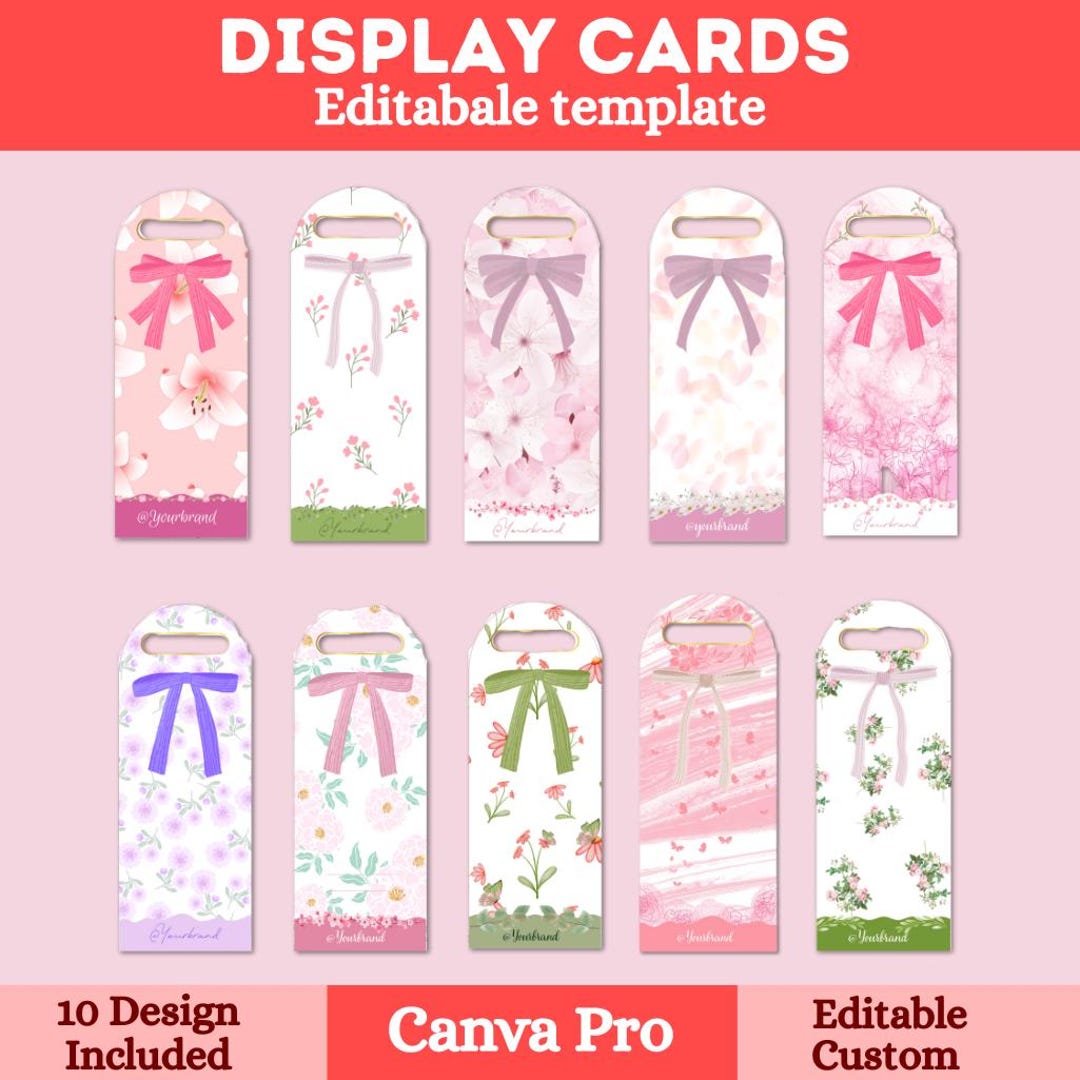 Editable Display Card Packaging Templates for Necklace, Phone Strap ...