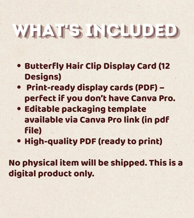 Butterfly Hair Clip Display Card Template | 12 Colorful Variations ...