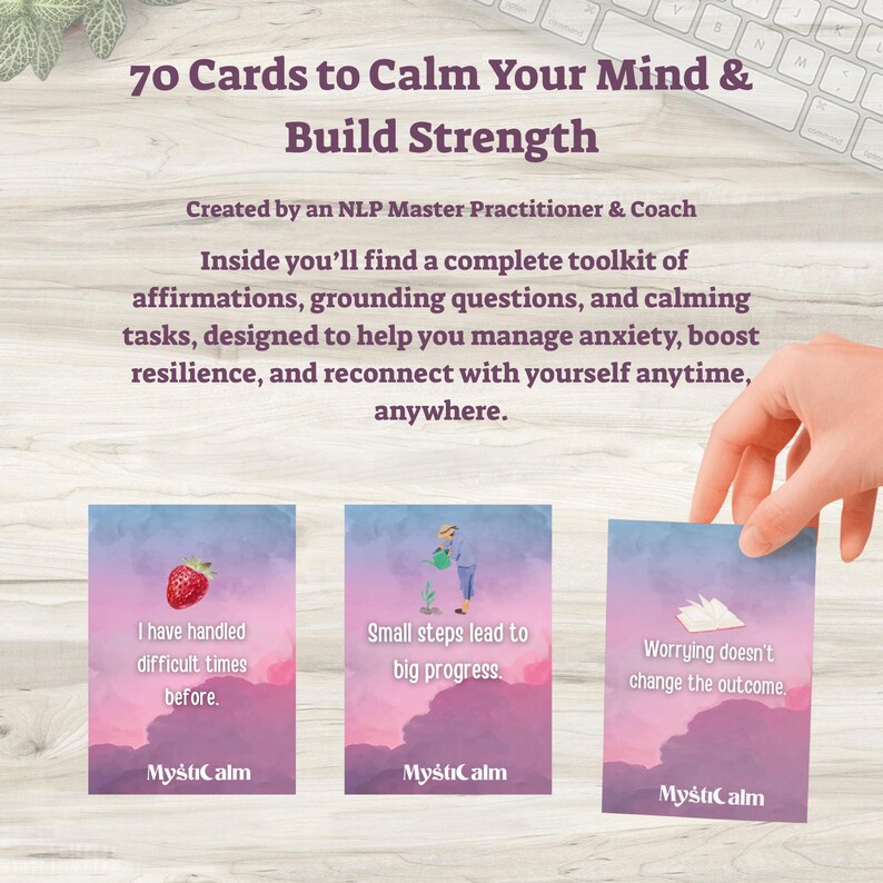 Anxiety Coping Cards, Affirmations, Grounding, Mindfulness (digital ...