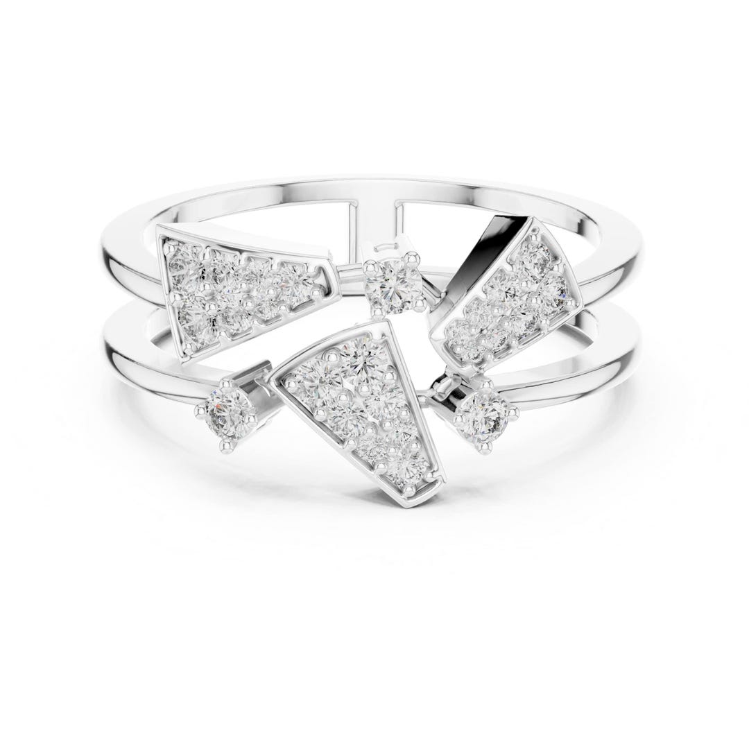 The Elisora Auréa Bow Ring – 10K/14K Gold or Silver, Moissanite Pavé ...