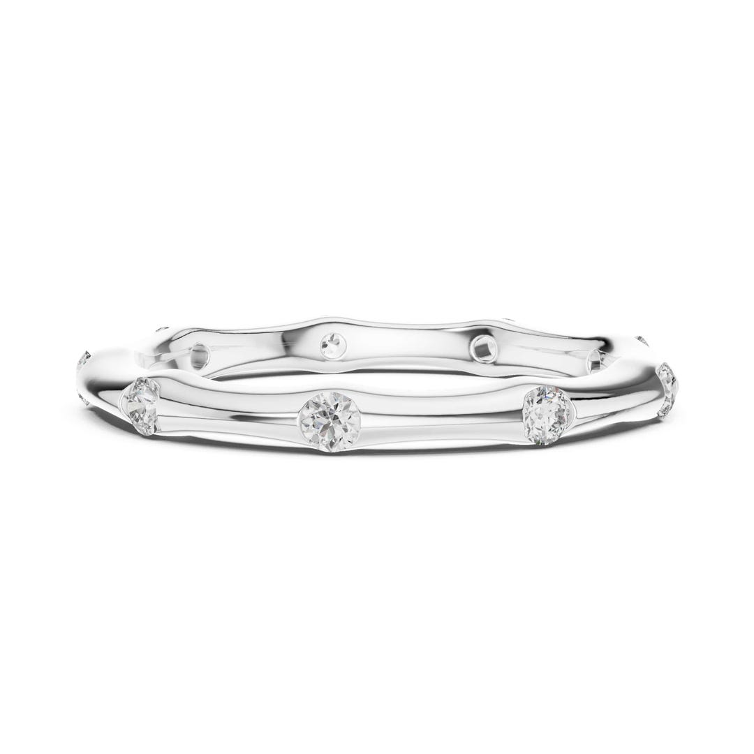 The Elisora Serene Orbit Band – 10K/14K Gold or Silver, Minimal Diamond ...