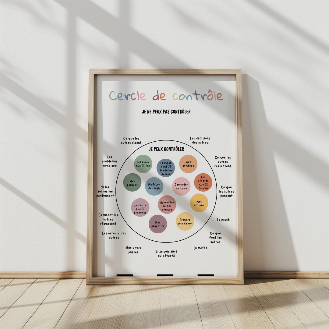 Circle of Control – Motivational Poster to Manage Anxiety and Stress ...