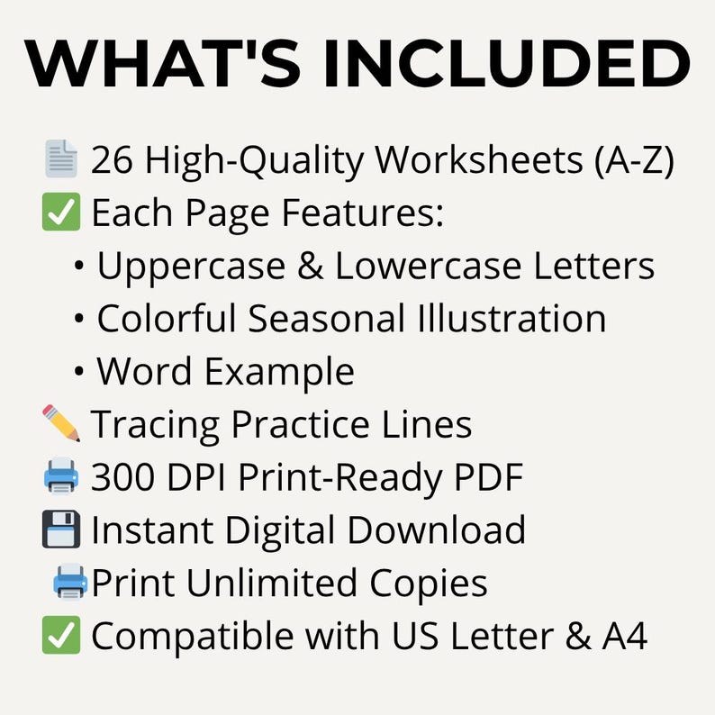 English Alphabet Printable PDF | 26 Educational Worksheets Kids ...
