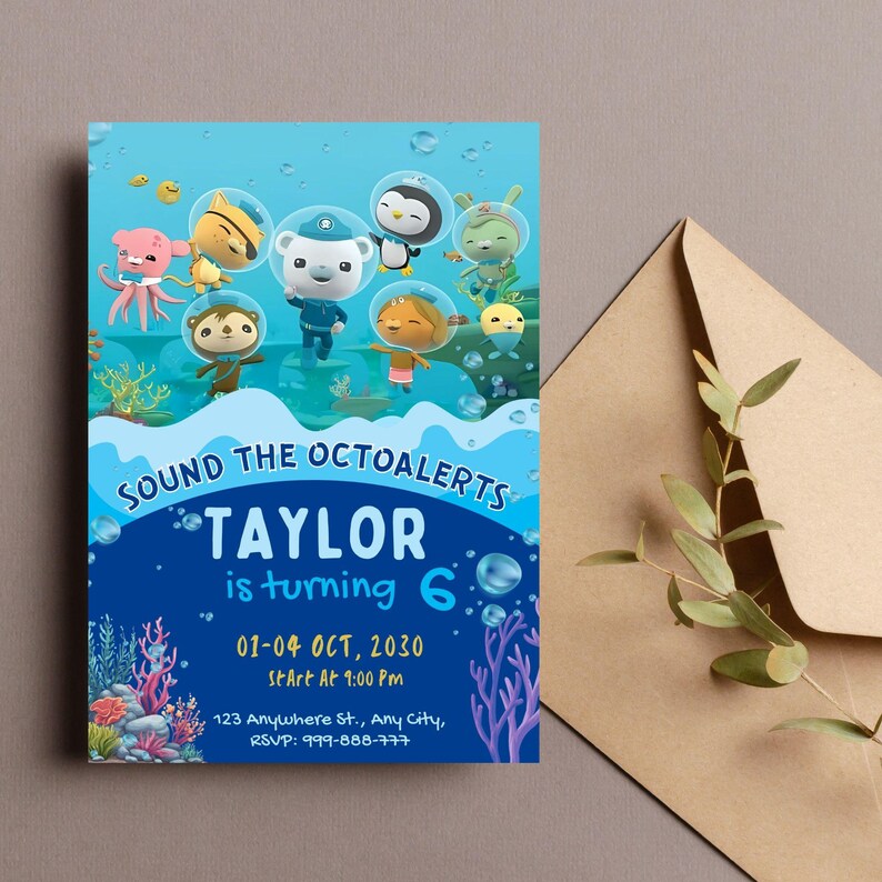 Editable Octonauts Birthday Invitation Template: Printable Kids Party ...