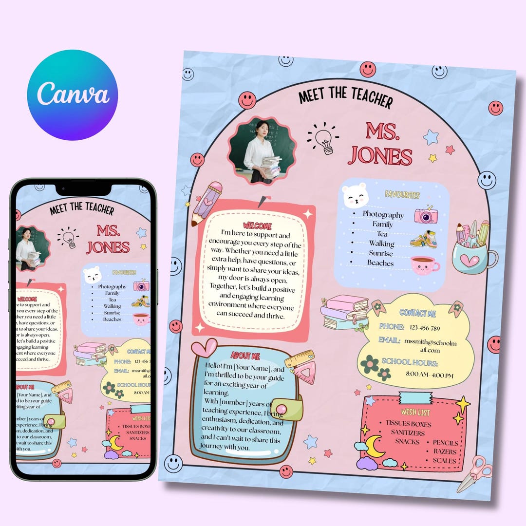 Printable Meet the Teacher Template: Customizable Back to School Flyer ...