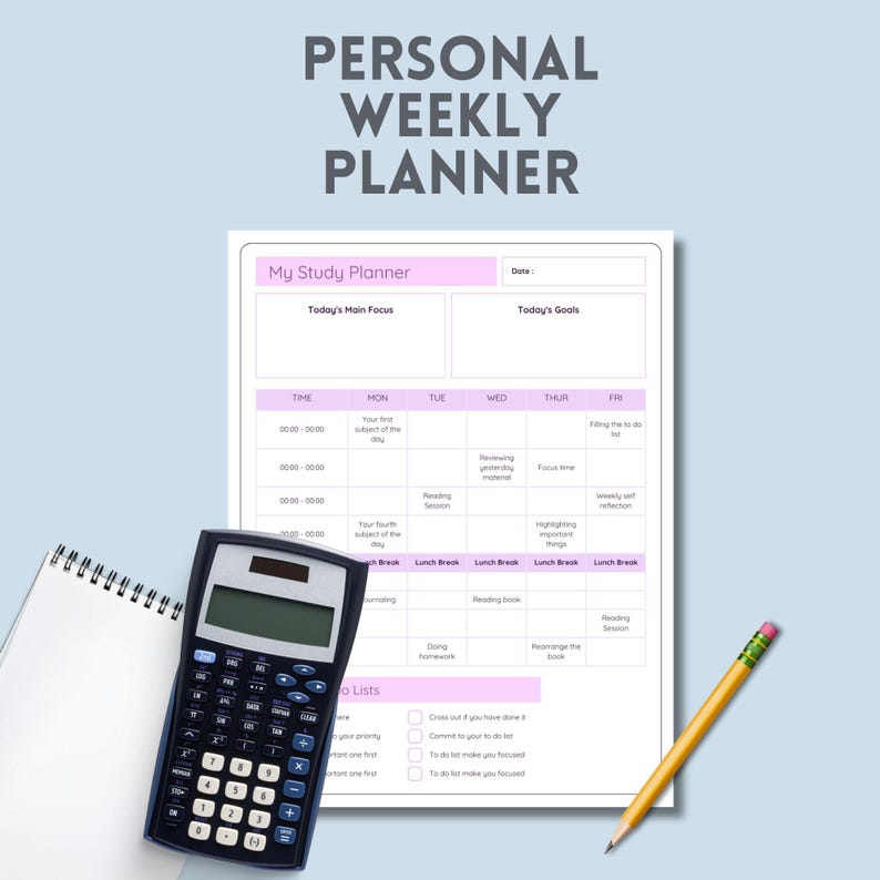 Printable Daily Student Planner: Minimalist Design (A4, Letter ...