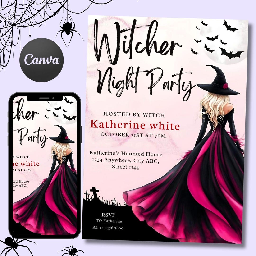 Witcher Halloween Party Invitation: Spooky Pumpkin Theme (canva ...