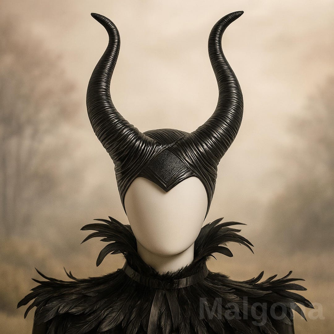 Feather Cape Shawl With Horn Set Gothic Witch Costume Cloak for Adults ...