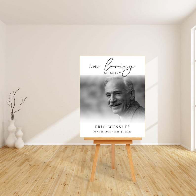 In Loving Memory Sign Template – Canva Editable Funeral Poster ...