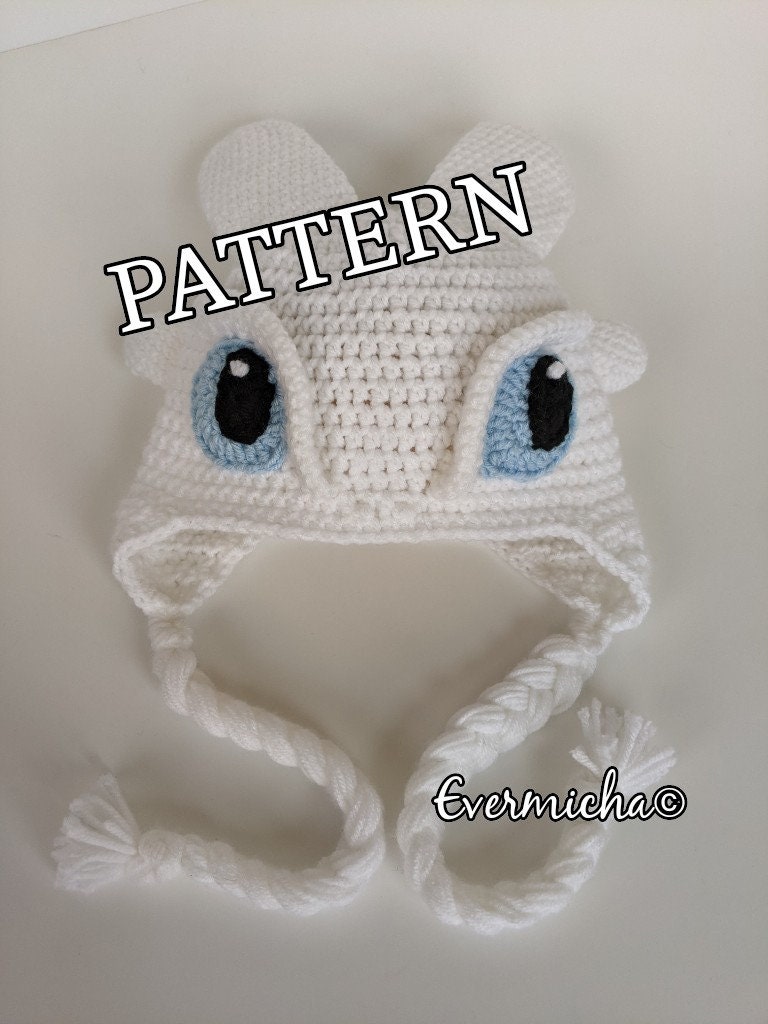 Toothless Dragon Nightfury AND Lightfury Crochet Hat Pattern - Etsy