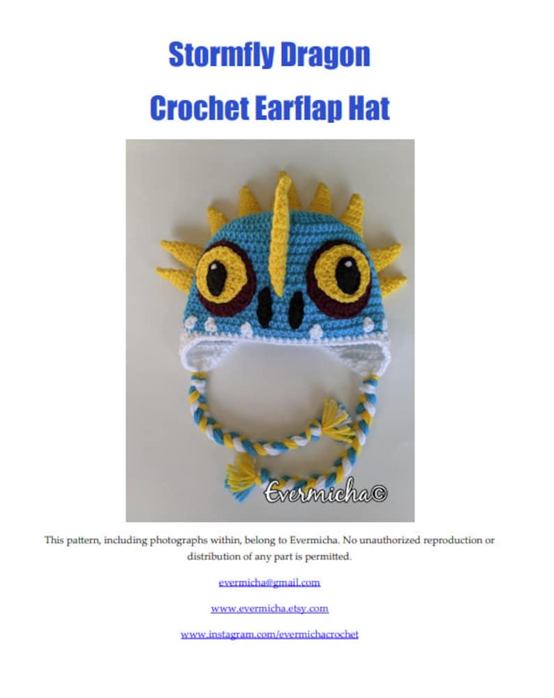 Stormfly Dragon Hat *crochet Pattern* - Etsy