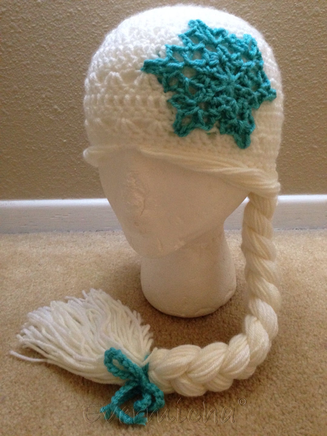 White Icey Queen Rapunzel Hat - Etsy