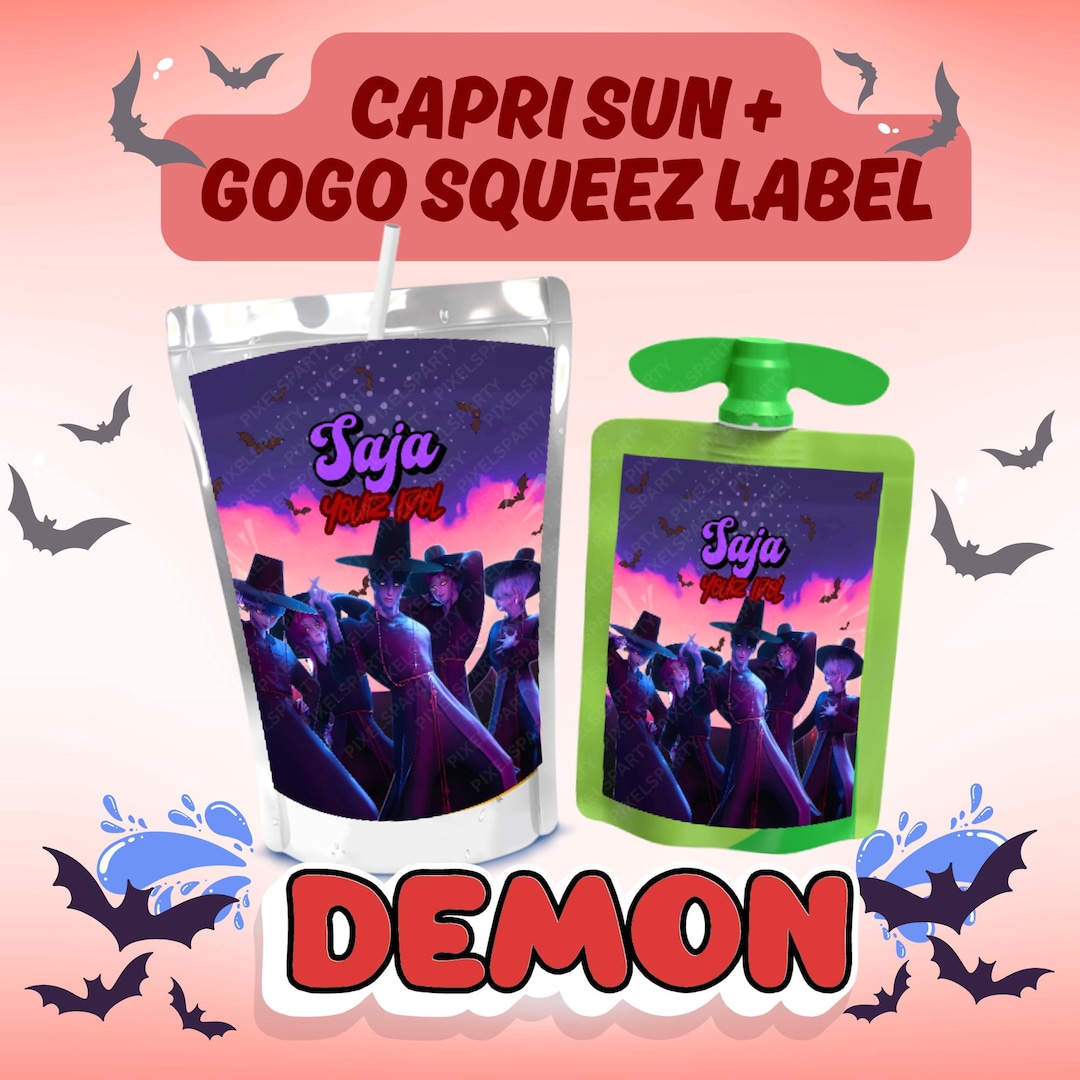 Halloween Kpop Demon Hunters Saja Boys Juice Labels | Capri Sun & Gogo ...