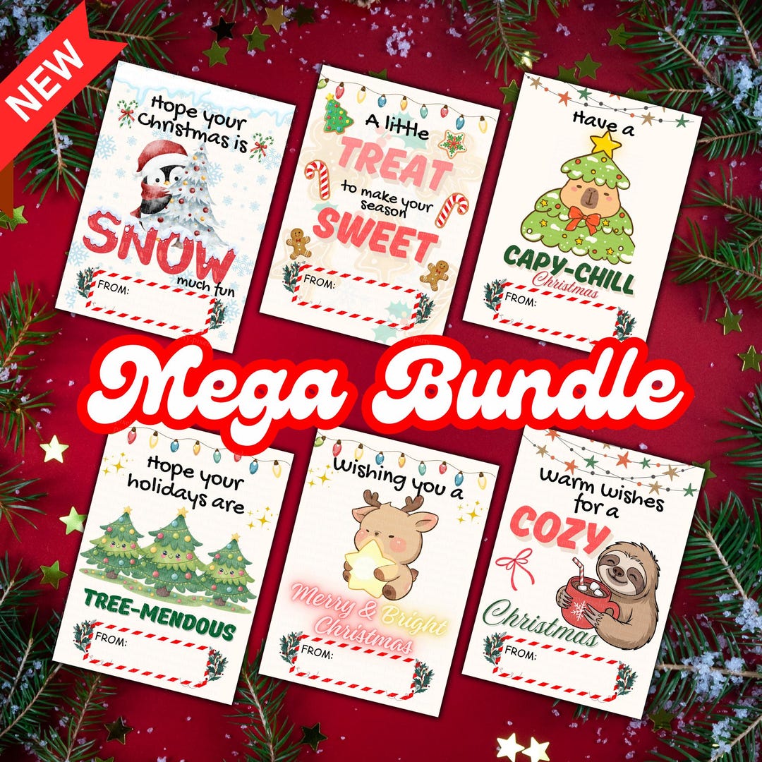 Christmas Treat Tags Bundle Printable | Merry & Bright Holiday Gift ...