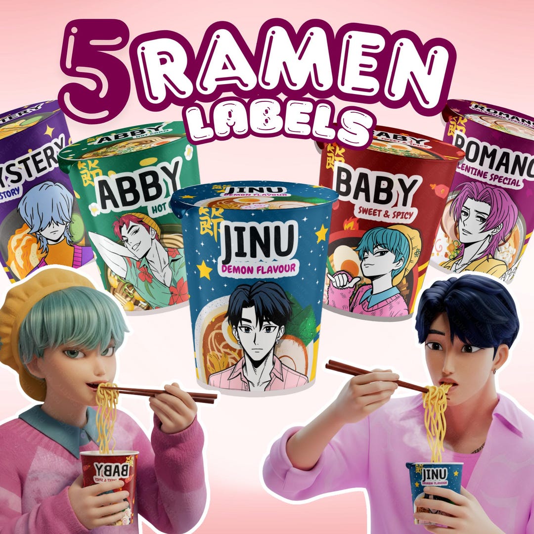 Kpop Demon Hunters Saja Boys Ramen Cup Noodle Labels | Printable ...