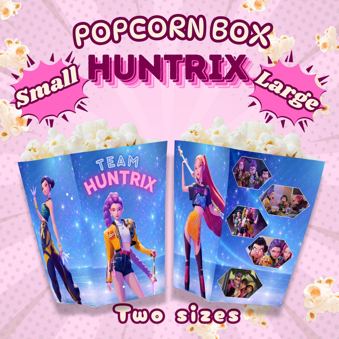 Kpop Demon Popcorn Box, Kpop Demon Popcorn Label, Popcorn Kpop Demon ...