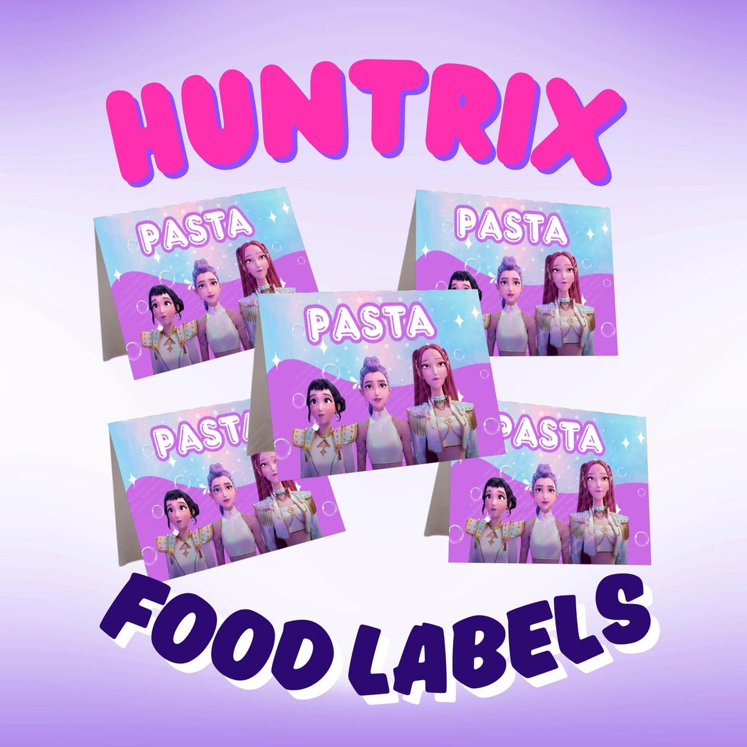 Huntrix Food Labels | Kpop Demon Hunters Rumi Mira Zoey Buffet Tags ...