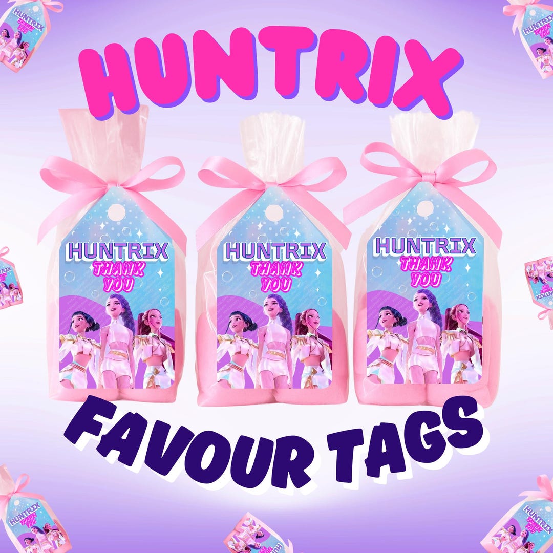 Printable Huntrix Favor Tags | Kpop Birthday Party Favor Tags ...