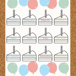 Classroom Birthday Chart | Printable Teacher Resource - Etsy