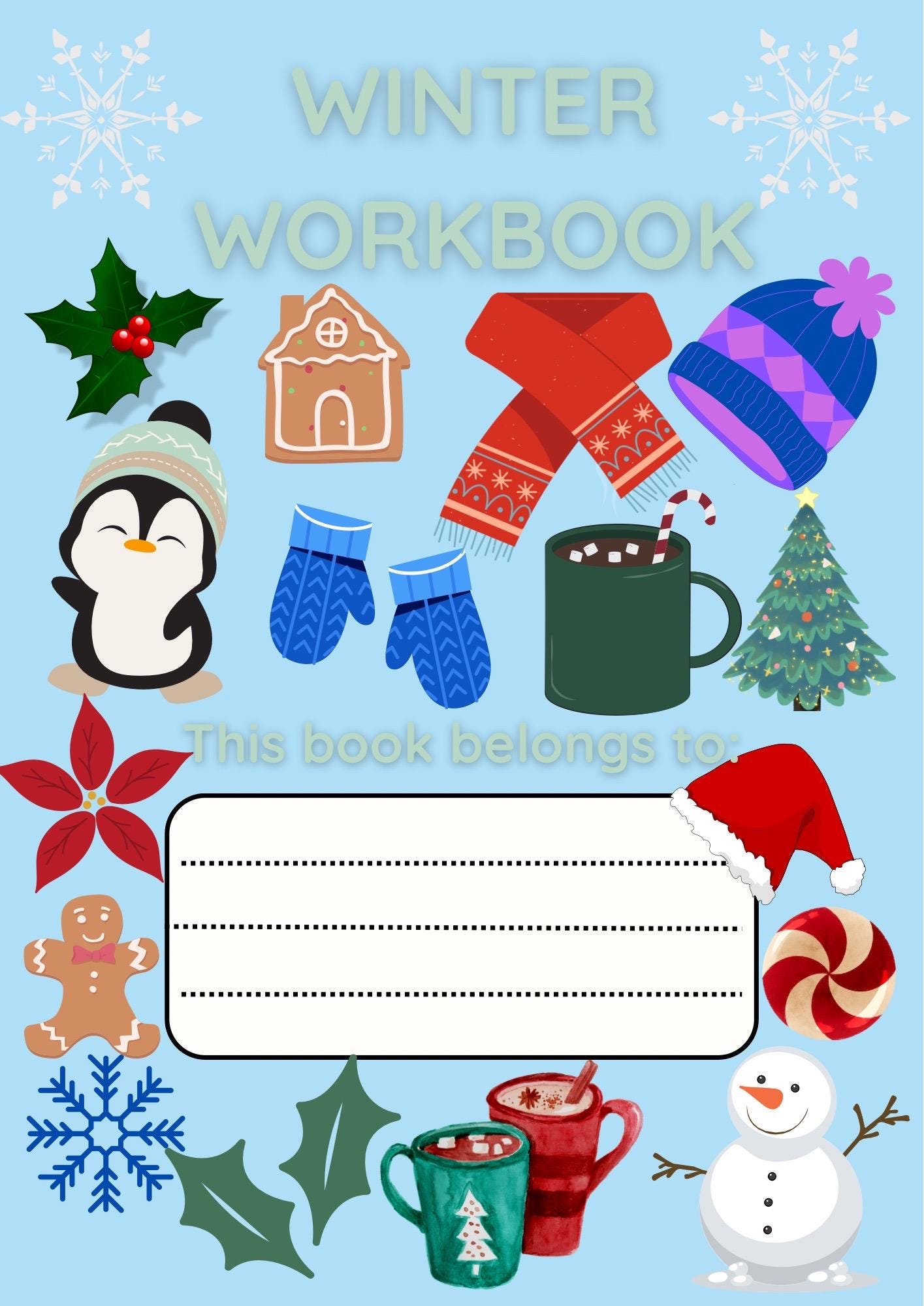 Winter Themed Workbook for Kids | Printable - Etsy