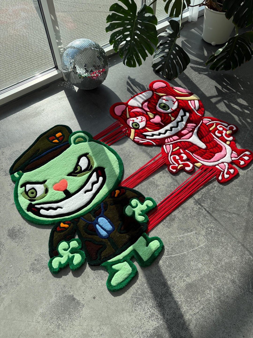 Handmade Flipy Evil Cartoon X-ray Design Tufted Rug - Etsy