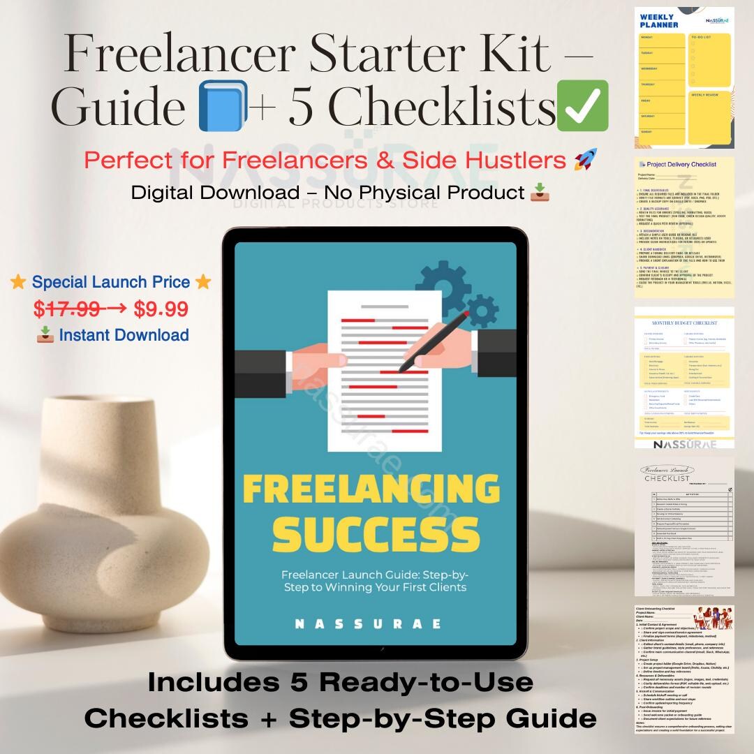 Freelancer Starter Kit – Digital Guide + 5 Checklists | Printable ...