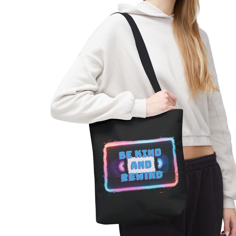 90s Nostalgia Gift, VHS Tape Tote, Be Kind Rewind, Polyester Book Bag ...