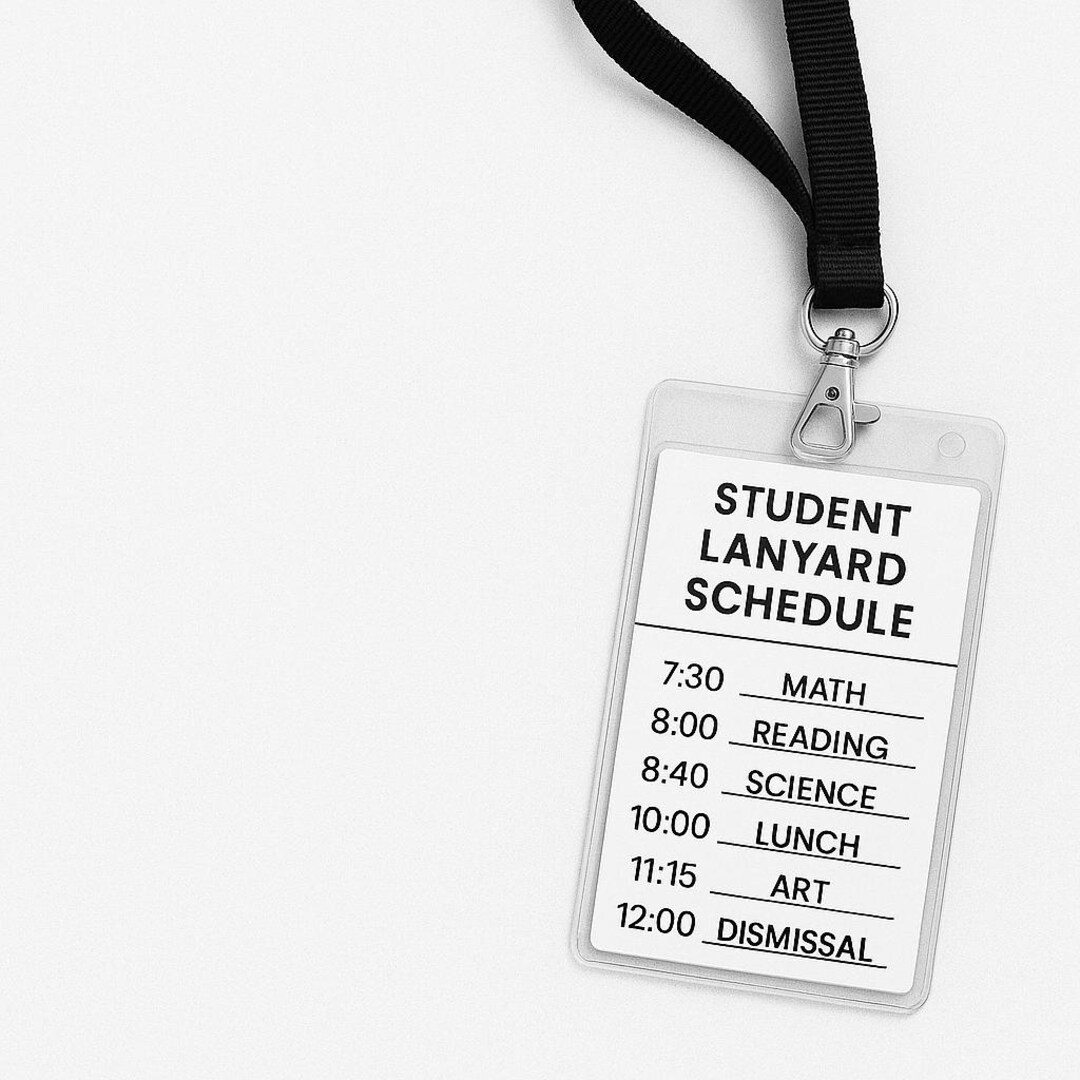 Personalized Student Lanyard Schedule Inserts - Etsy