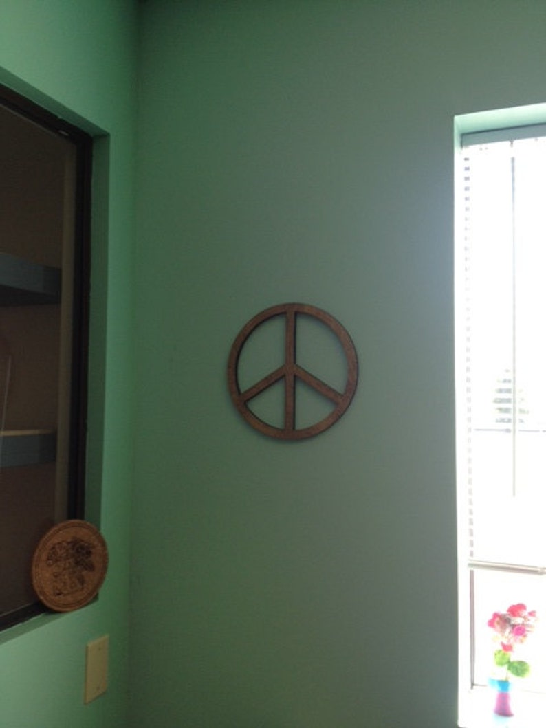 12 INCH Wood Peace Sign Wall Art - Etsy