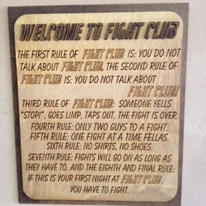 Rules of Fight Club - Wall Art - Etsy