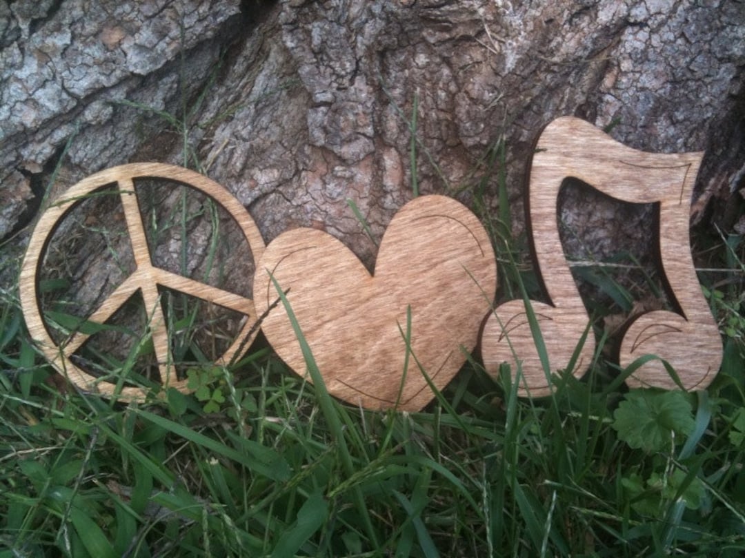 Peace, Love, Music Symbol Wall Art - Etsy