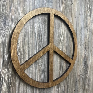 12 INCH - Wood Peace Sign Wall Art - Etsy