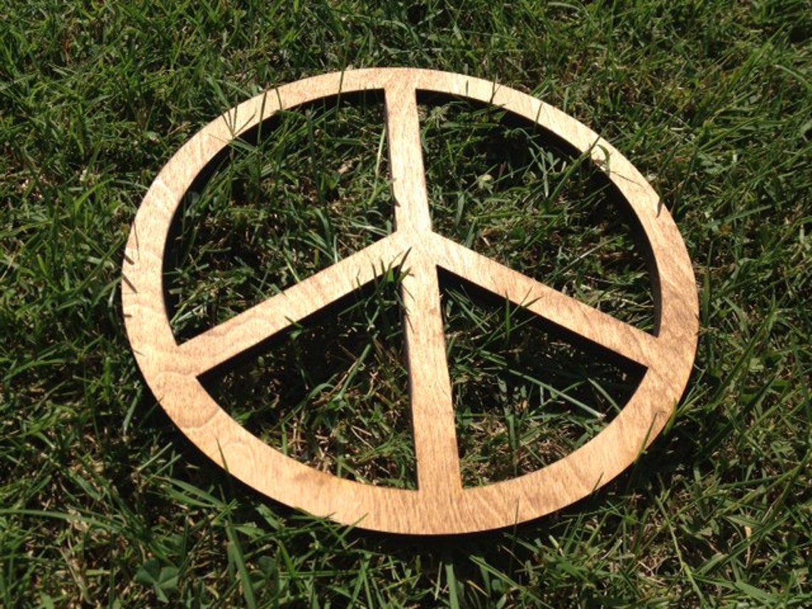 12 INCH Wood Peace Sign Wall Art - Etsy