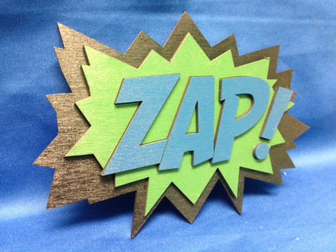 Comic Book ZAP Quote Wall Art Plaque - Etsy