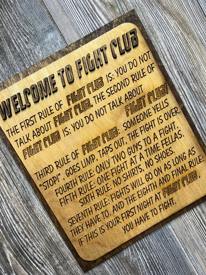 Rules of Fight Club - Wall Art - Etsy