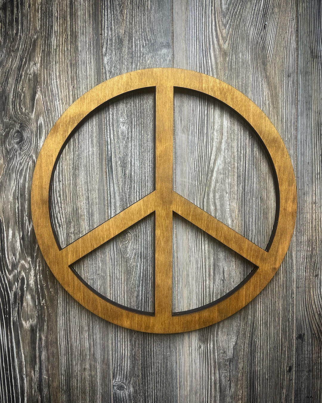 15 INCH - Wood Peace Sign Wall Art - Etsy