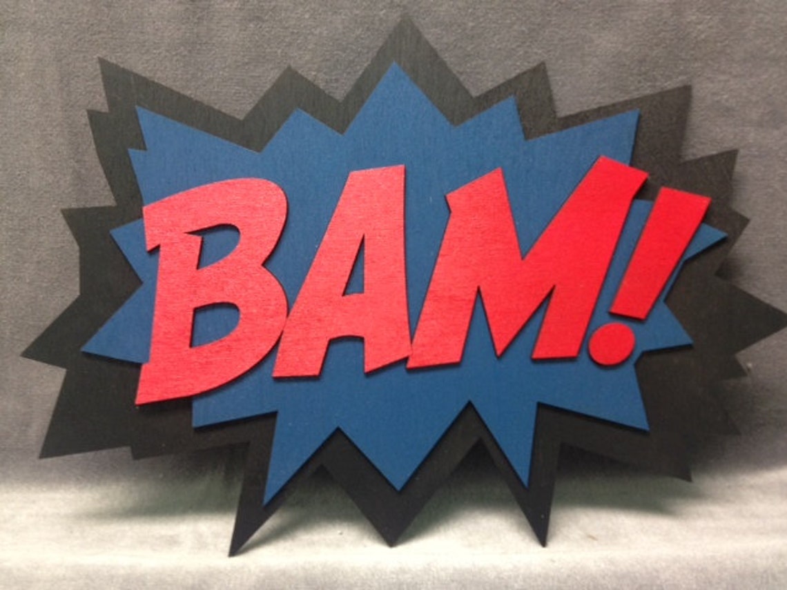 LARGE Comic Book BAM Quote Wall Art/plaque - Etsy