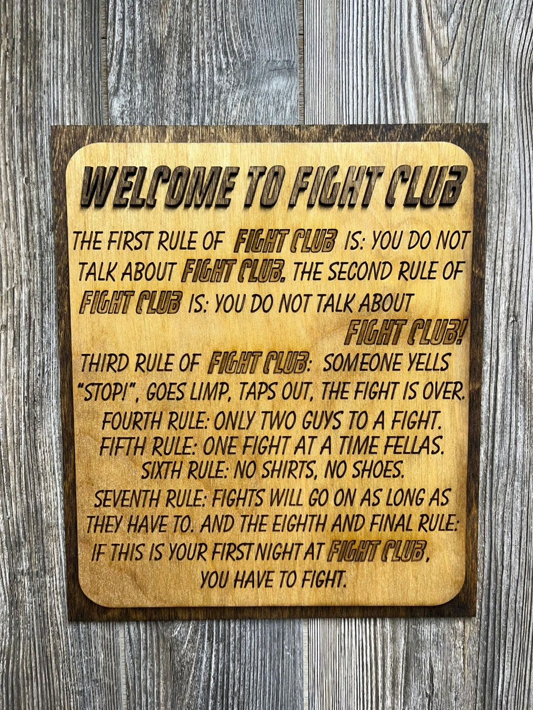 Rules of Fight Club - Wall Art - Etsy