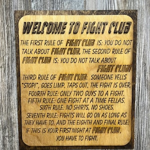 Rules of Fight Club Wall Art - Etsy