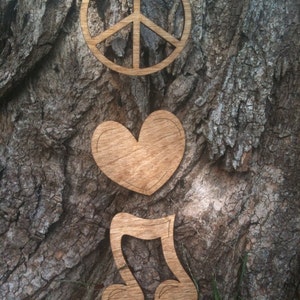 Peace, Love, Music Symbol Wall Art - Etsy